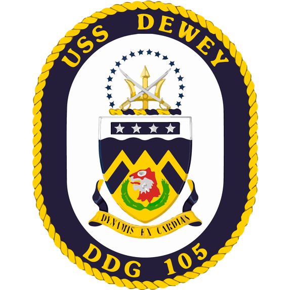 USS Dewey DDG-105 Badge Sticker Decal Arleigh Burke Class Destroyer Car ...