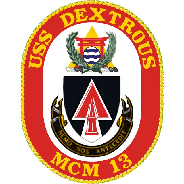 USS Dextrous MCM-13 Badge Sticker Decal Avenger Class Mine ...