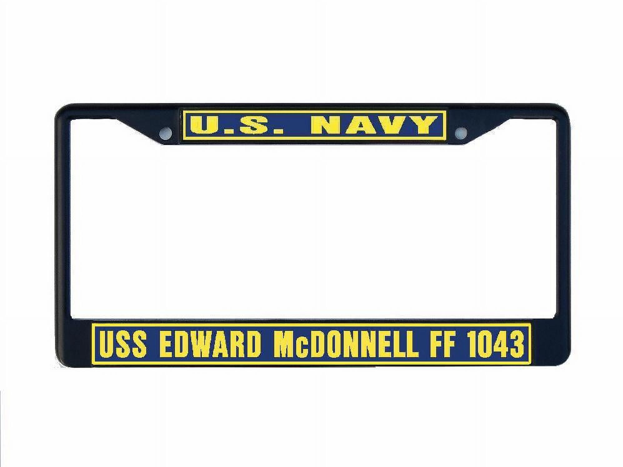 USS EDWARD McDONNELL FF 1043 License Plate Frame Black Metal Military ...