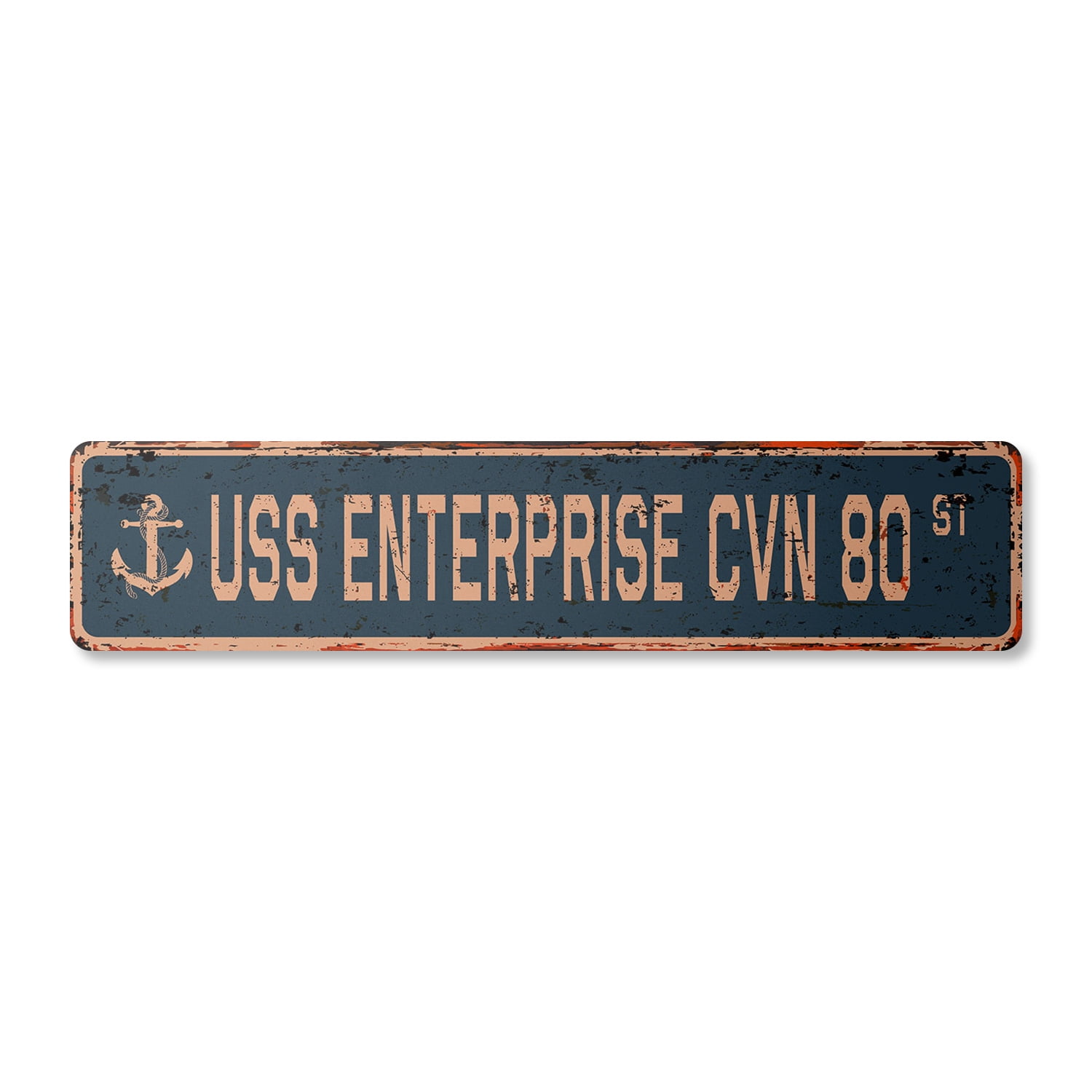 USS ENTERPRISE CVN 80 Vintage Plastic Street Sign us navy ship veteran ...