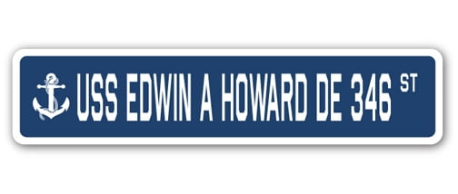 USS Edwin A Howard De 346 Street [3 Pack] of Vinyl Decal Stickers ...