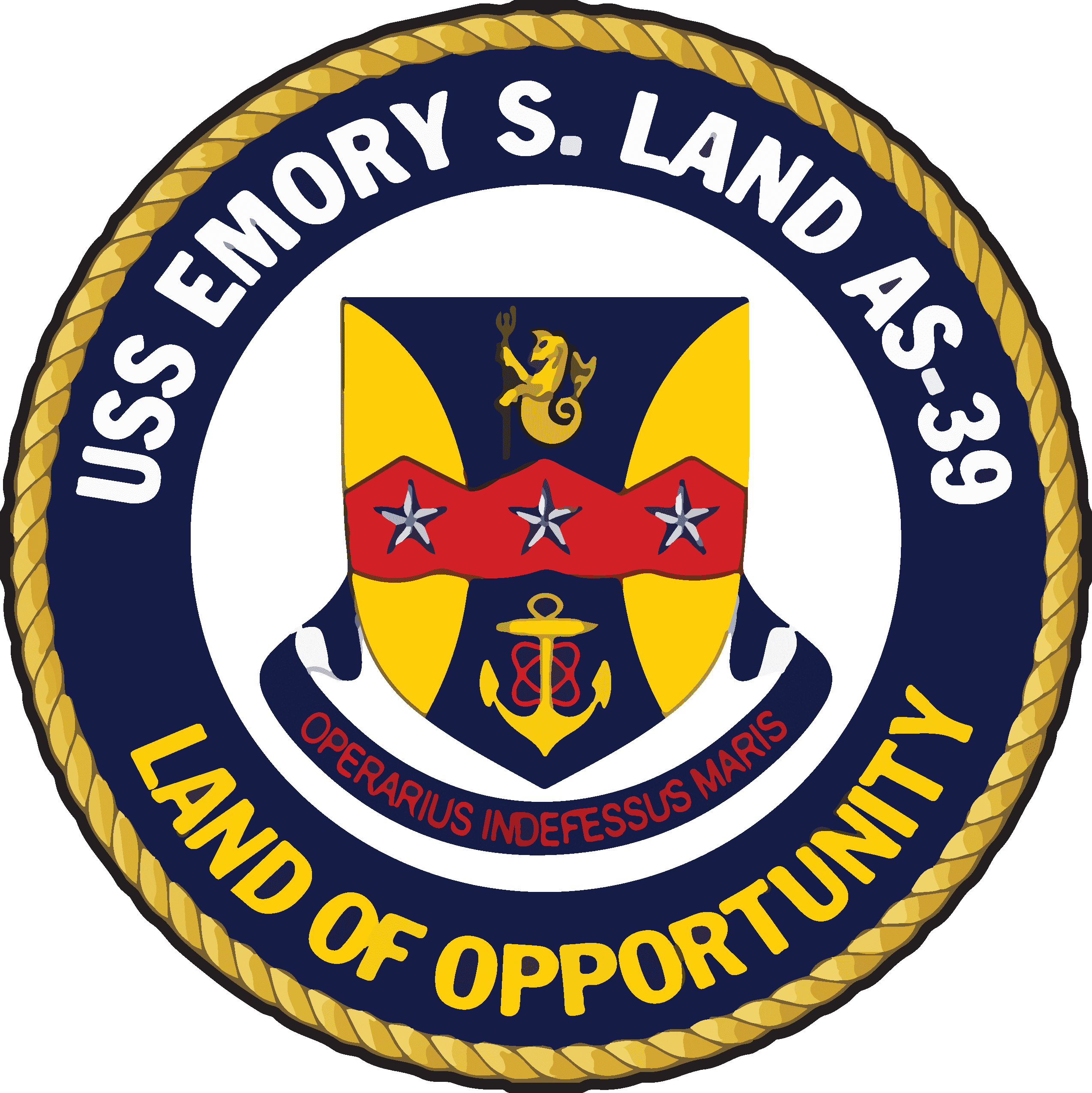 USS Emory S. Land AS-39 Badge Sticker Decal Emory S. Land Class ...