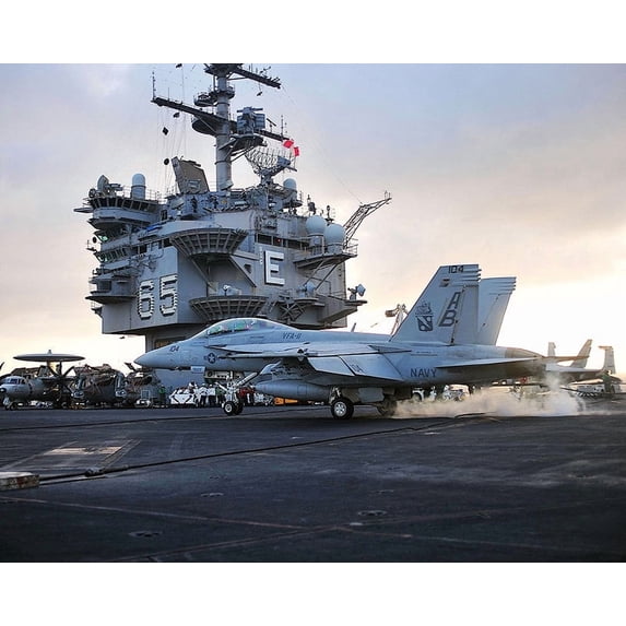 USS Enterprise Arrested Landing Super Hornet - 24x36 Inch Glossy ...