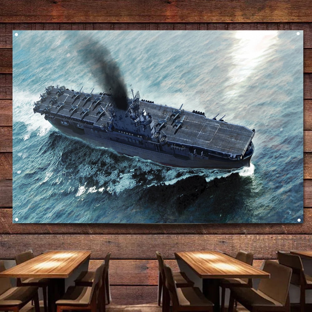 USS Enterprise (CV-6) US Navy Aircraft Carrier Battleship Wall Art ...