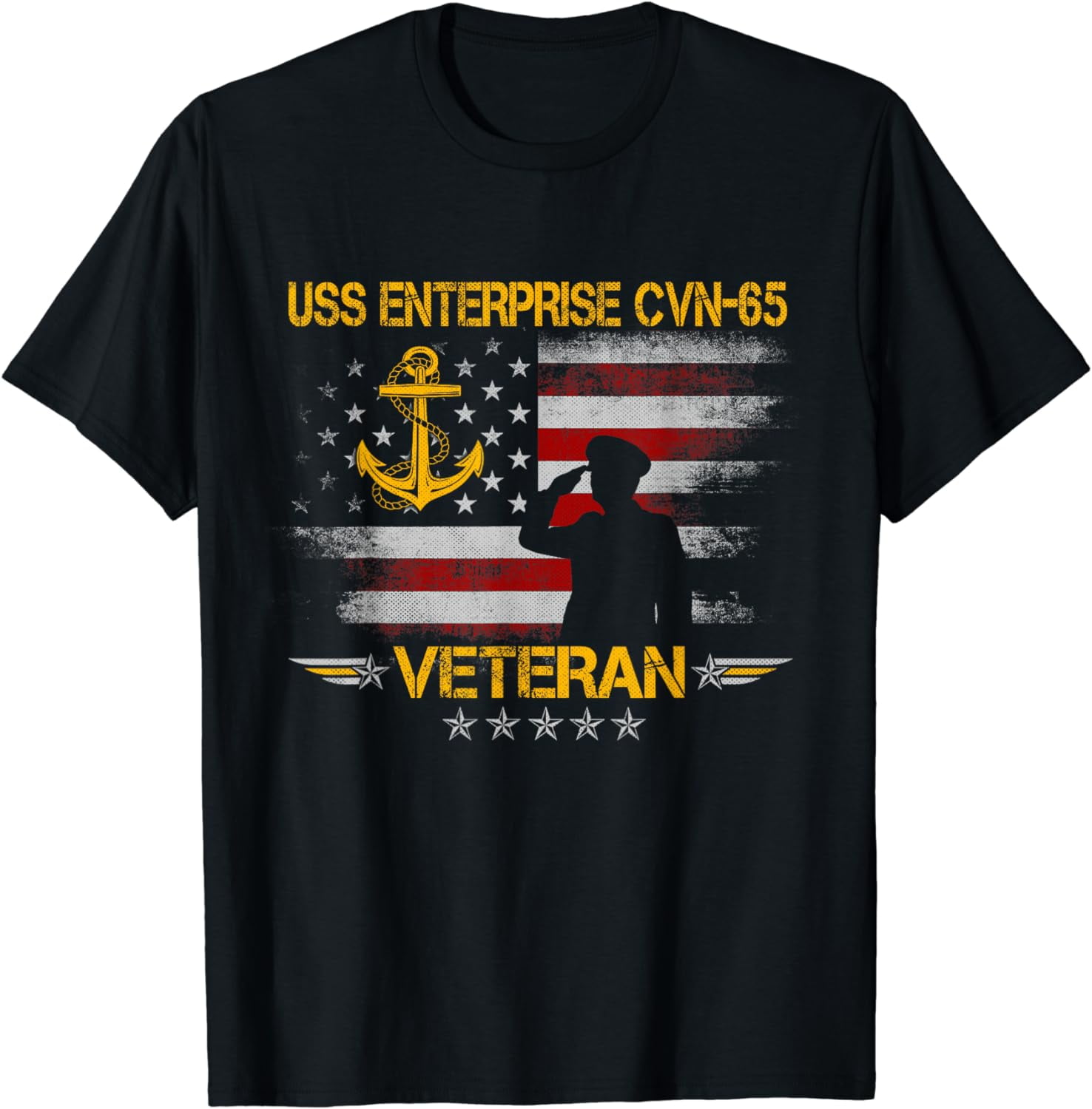 USS Enterprise CVN-65 Aircraft Carrier Veteran Flag Vintage T-Shirt ...