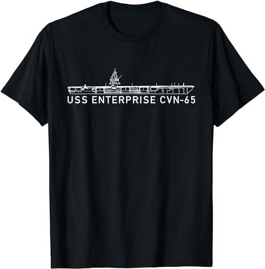 USS Enterprise CVN-65 Ship Line Drawing T-Shirt - Walmart.com