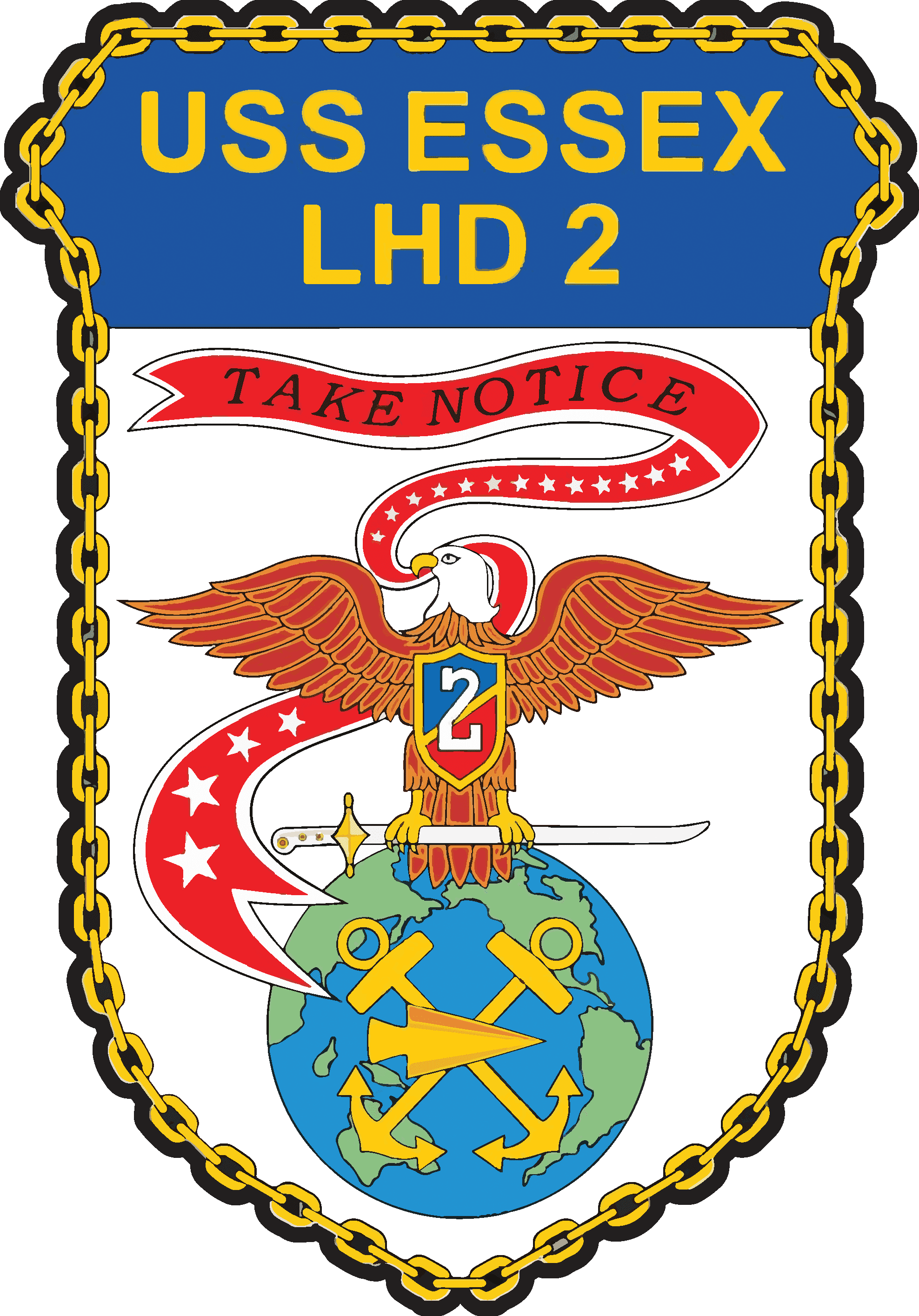 USS Essex LHD-2 Badge Sticker Decal Wasp Class Amphibious Assault Ship ...