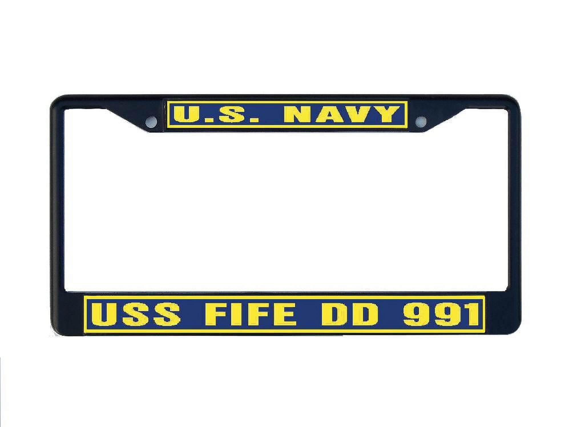 USS FIFE DD 991 License Plate Frame Black Metal Military Navy USN Car ...