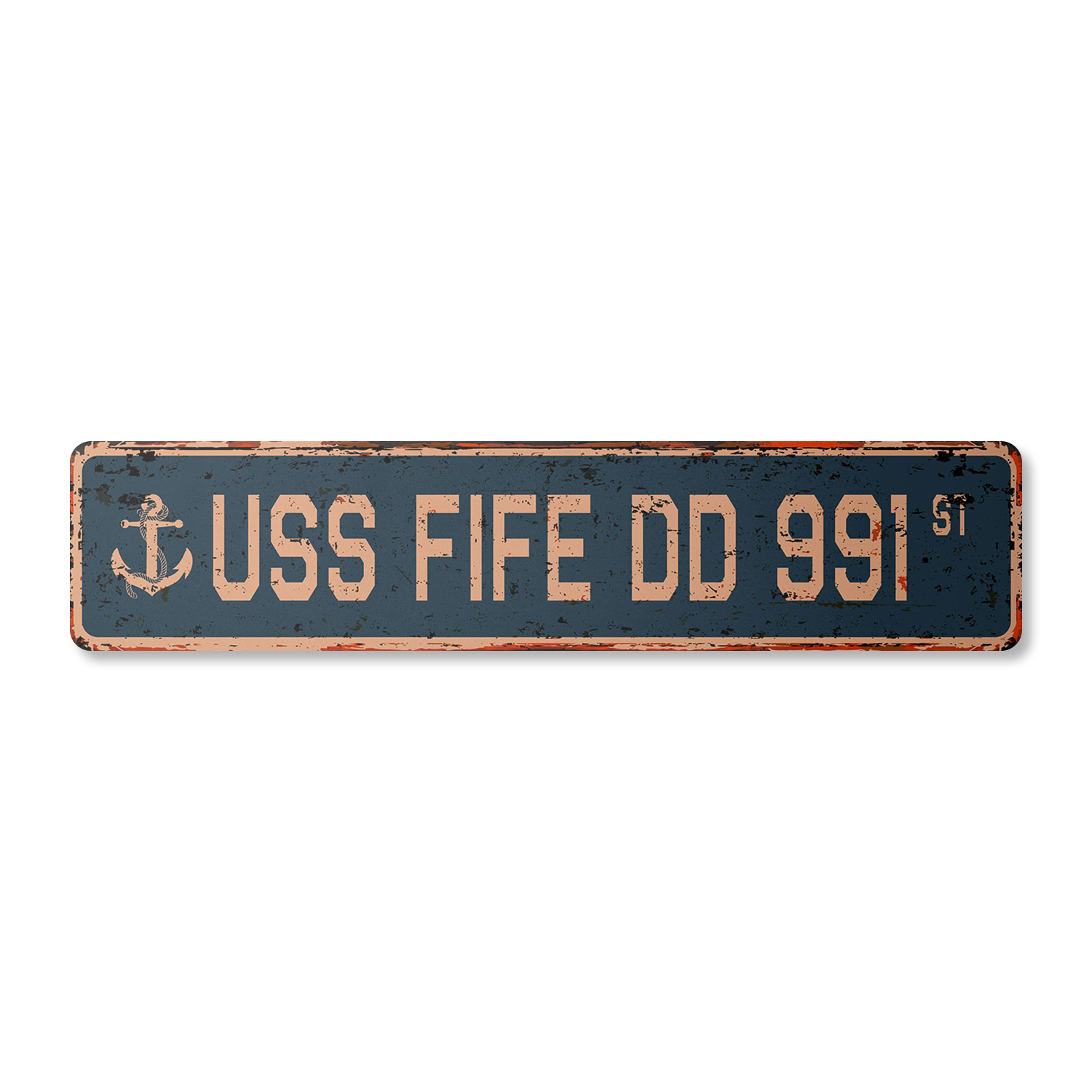USS FIFE DD 991 Vintage Aluminum Street Sign us navy ship veteran ...