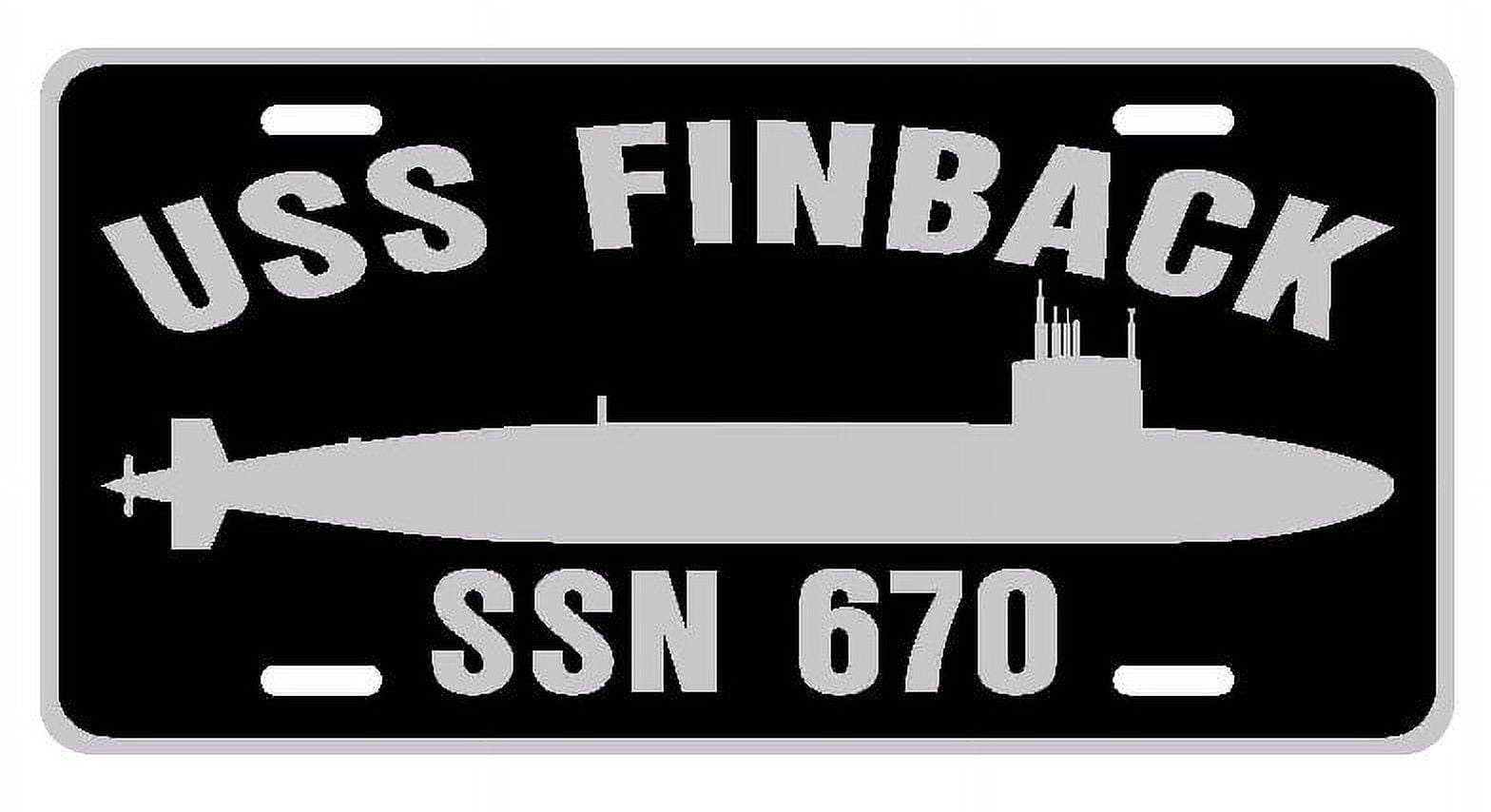 USS FINBACK SSN 670 Aluminum License Plate Military Navy USN Car Truck ...