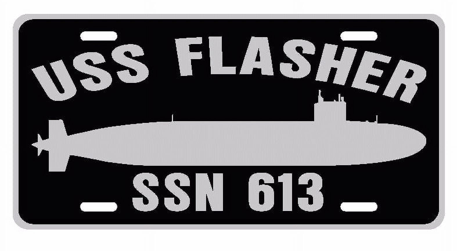 USS FLASHER SSN 613 Aluminum License Plate Military Navy USN Car Truck ...