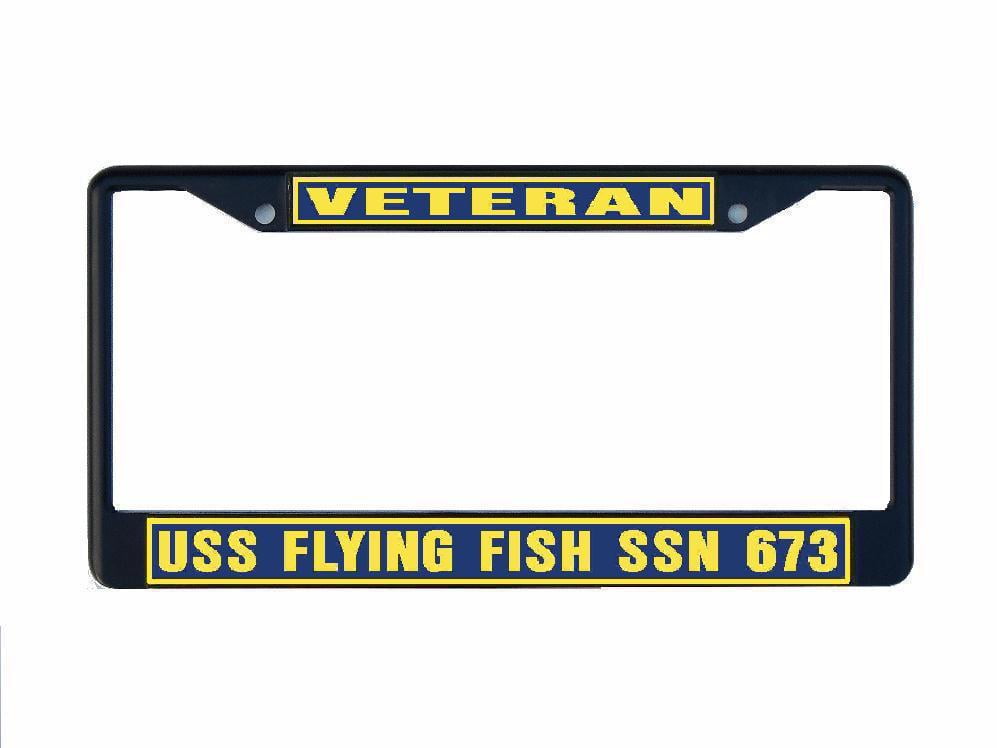 USS FLYING FISH SSN 673 License Plate Frame Black Metal Military Navy ...