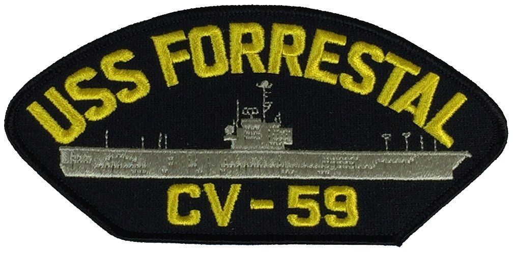 USS FORRESTAL CV-59 PATCH USN NAVY SHIP SUPER CARRIER FID FIRST IN ...