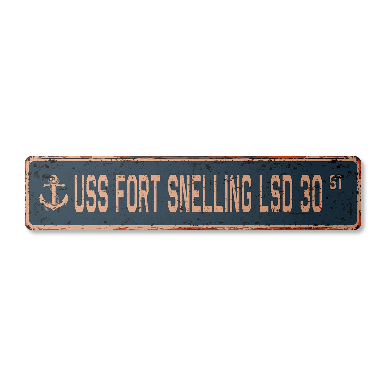 USS FORT SNELLING LSD 30 Vintage Plastic Street Sign us navy ship ...