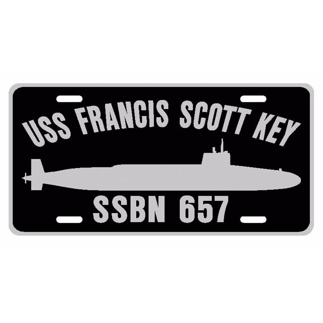 USS FRANCIS SCOTT KEY SSBN 657 Aluminum License Plate Military Navy USN ...