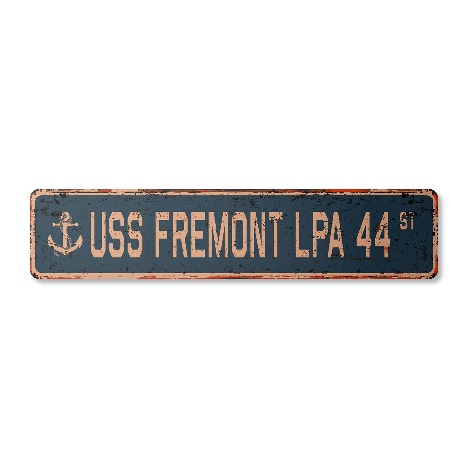 USS FREMONT LPA 44 Vintage Plastic Street Sign us navy ship veteran ...