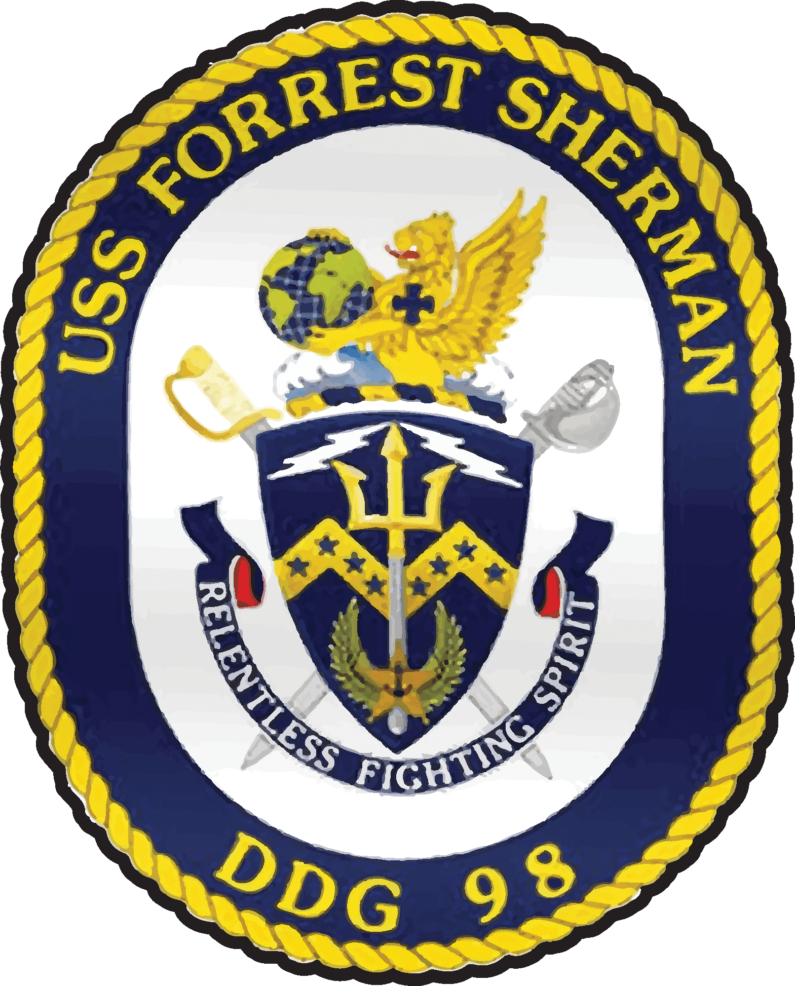 USS Forrest Sherman DDG-98 Badge Sticker Decal Arleigh Burke Class ...