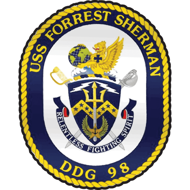 USS Forrest Sherman DDG-98 Badge Sticker Decal Arleigh Burke Class ...