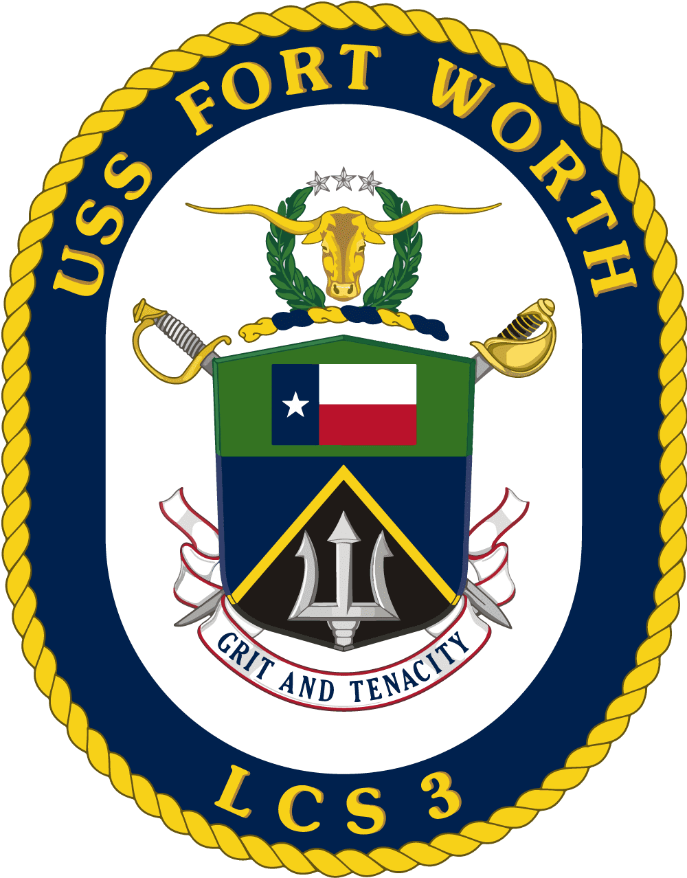 USS Fort Worth LCS-3 Badge Sticker Decal Freedom Class Littoral combat ...