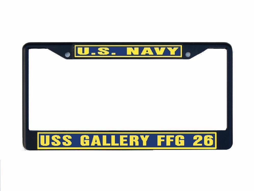 USS GALLERY FFG 26 License Plate Frame Black Metal Military Navy USN ...