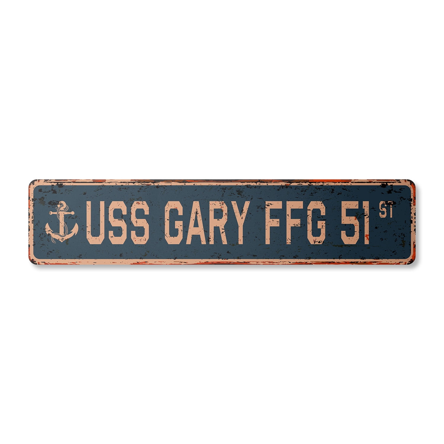USS GARY FFG 51 Vintage Plastic Street Sign us navy ship veteran sailor ...