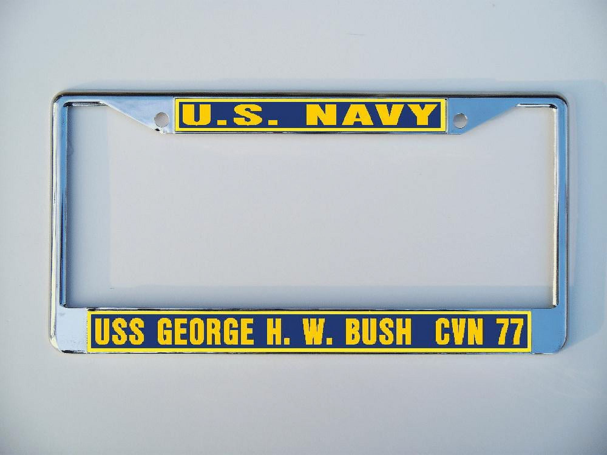 USS GEORGE H W BUSH CVN 77 License Plate Frame Chrome Metal Military ...