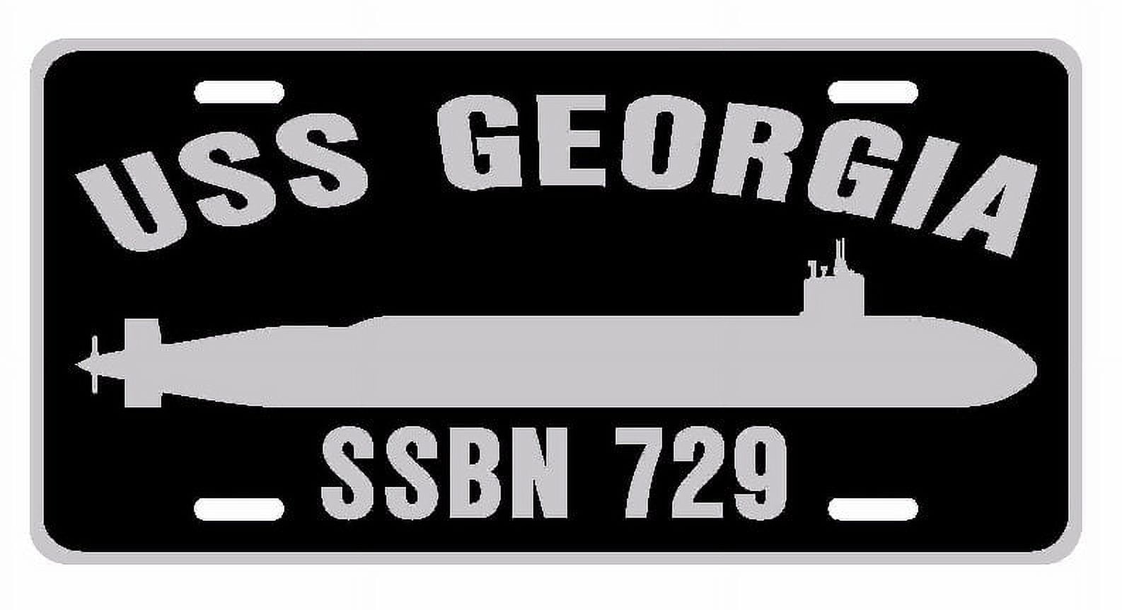 USS GEORGIA SSBN 729 Aluminum License Plate Military Navy USN Car Truck ...