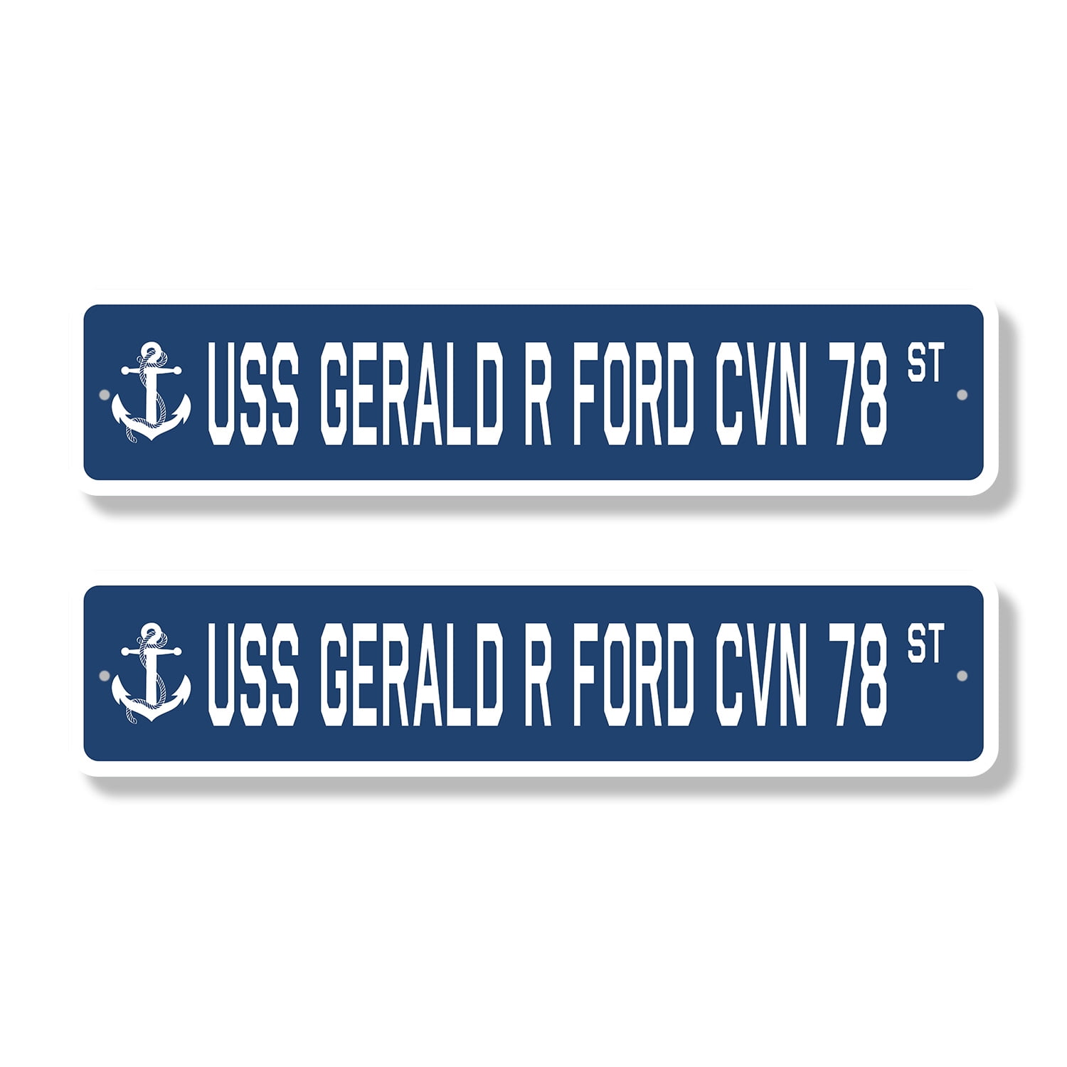 USS GERALD R FORD CVN 78 Classic Street Sign (2 Pack) us navy ship ...