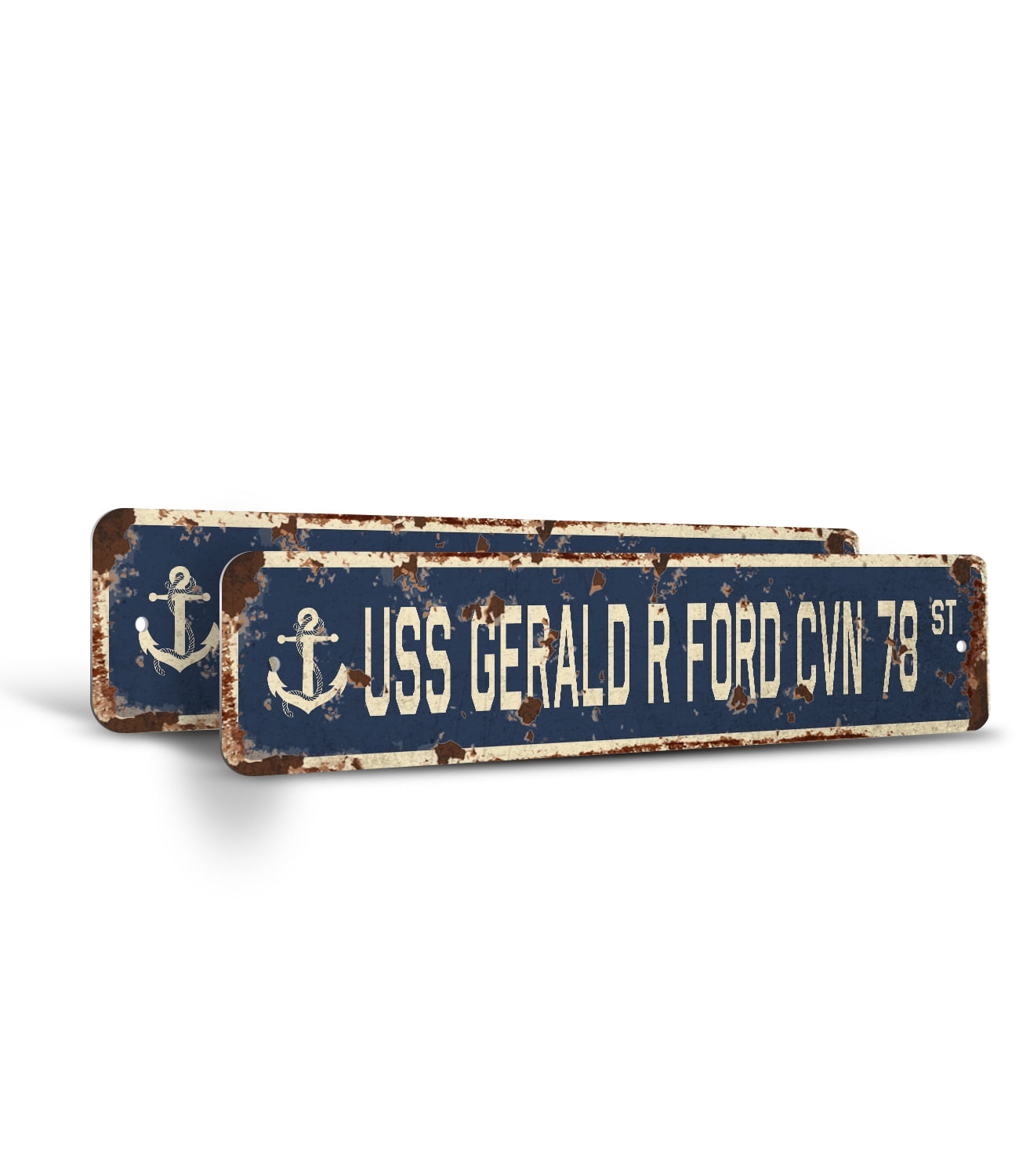 USS GERALD R FORD CVN 78 Vintage Style Rustic Street Sign – Us Navy ...