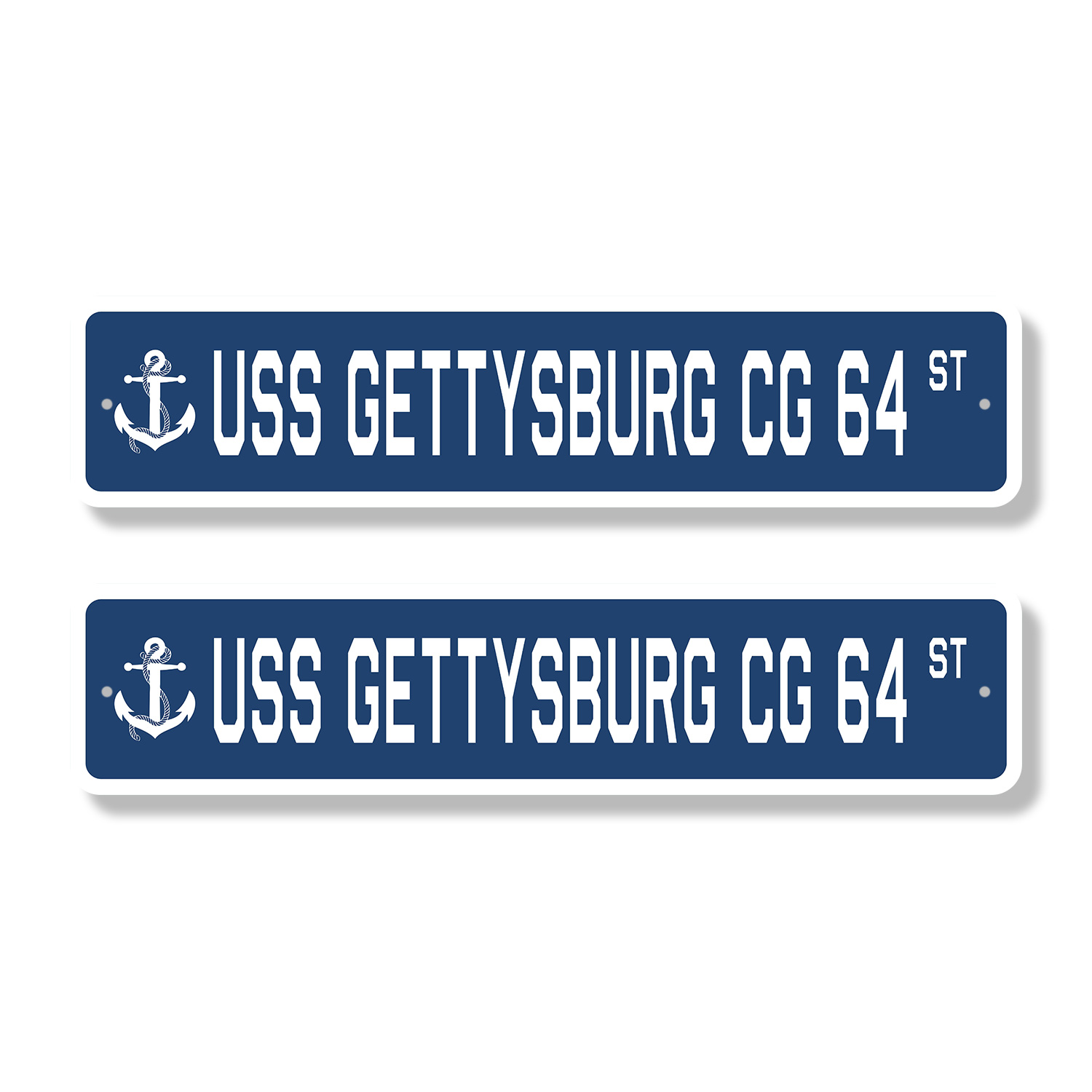 USS GETTYSBURG CG 64 Classic Street Sign (2 Pack) us navy ship veteran ...