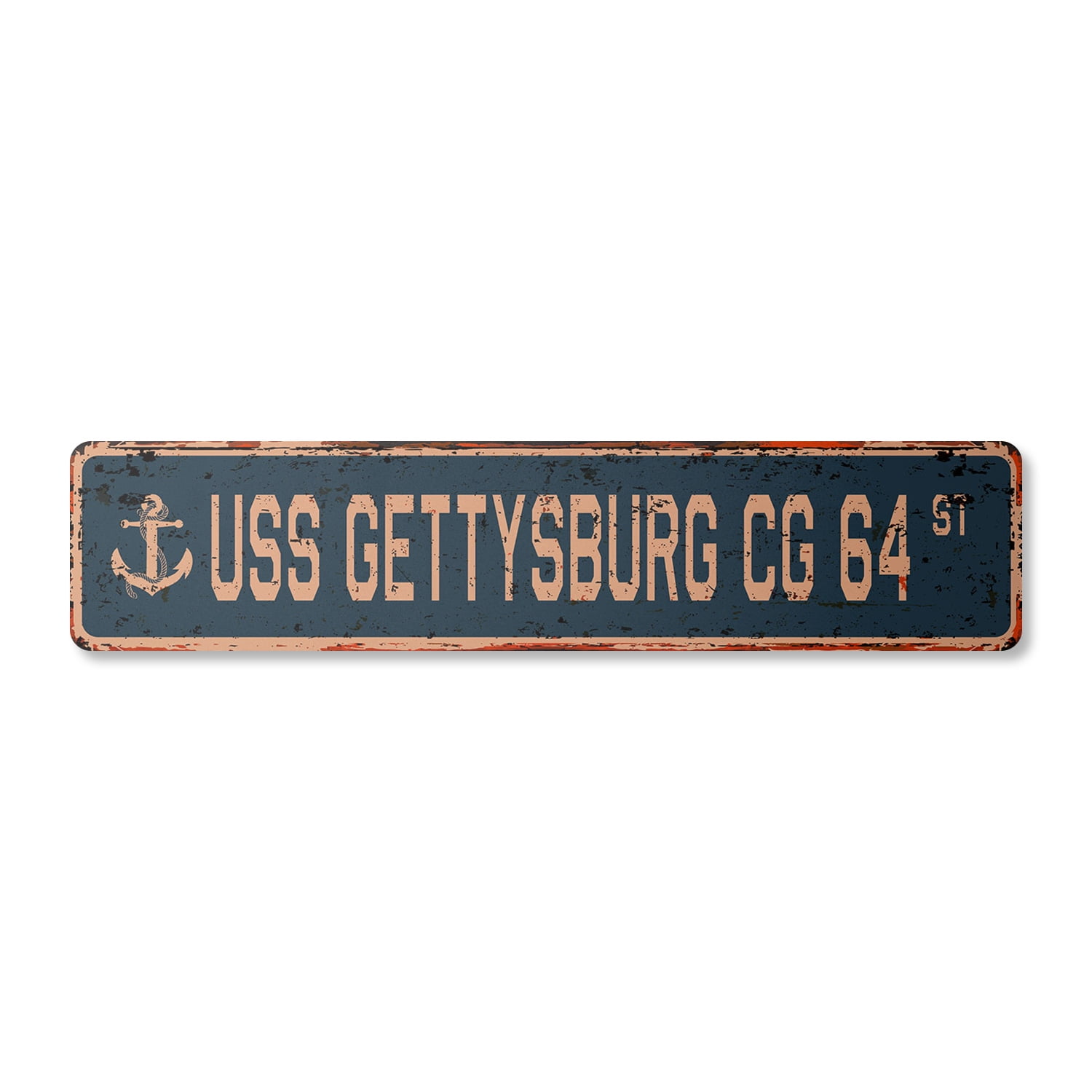 USS GETTYSBURG CG 64 Vintage Plastic Street Sign us navy ship veteran ...