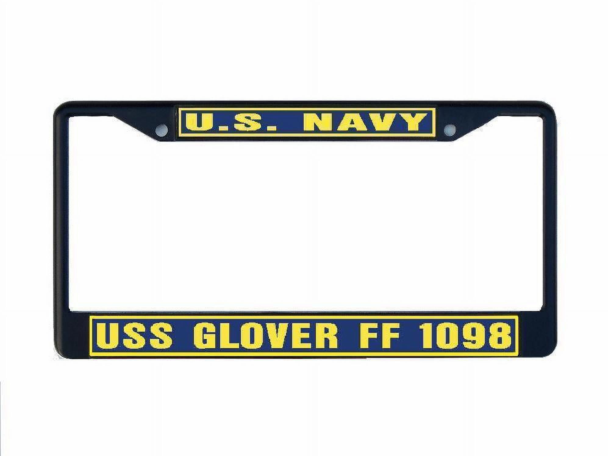 USS GLOVER FF 1098 License Plate Frame Black Metal Military Navy USN ...