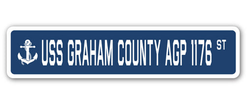 USS GRAHAM COUNTY AGP 1176 Street Sign us navy ship veteran sailor gift ...