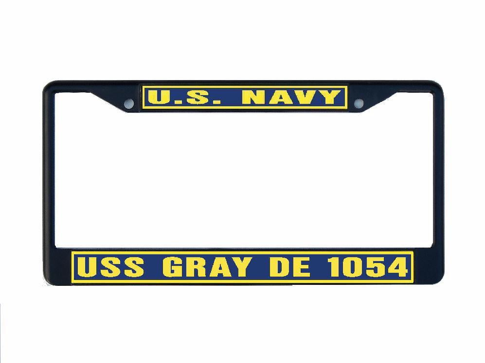 USS GRAY DE 1054 License Plate Frame Black Metal Military Navy USN Car ...