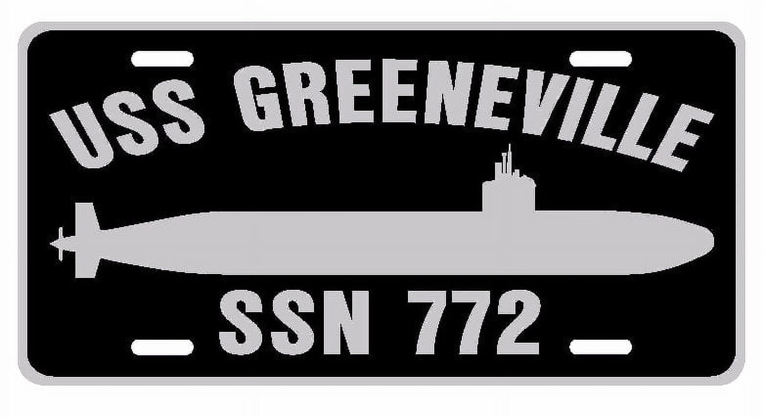 USS GREENEVILLE SSN 772 Aluminum License Plate Military Navy USN Car ...