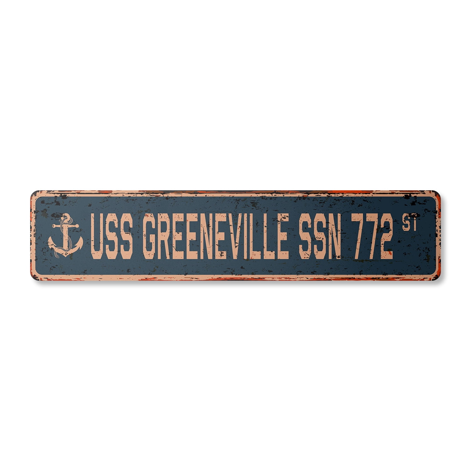 USS GREENEVILLE SSN 772 Vintage Plastic Street Sign us navy ship ...