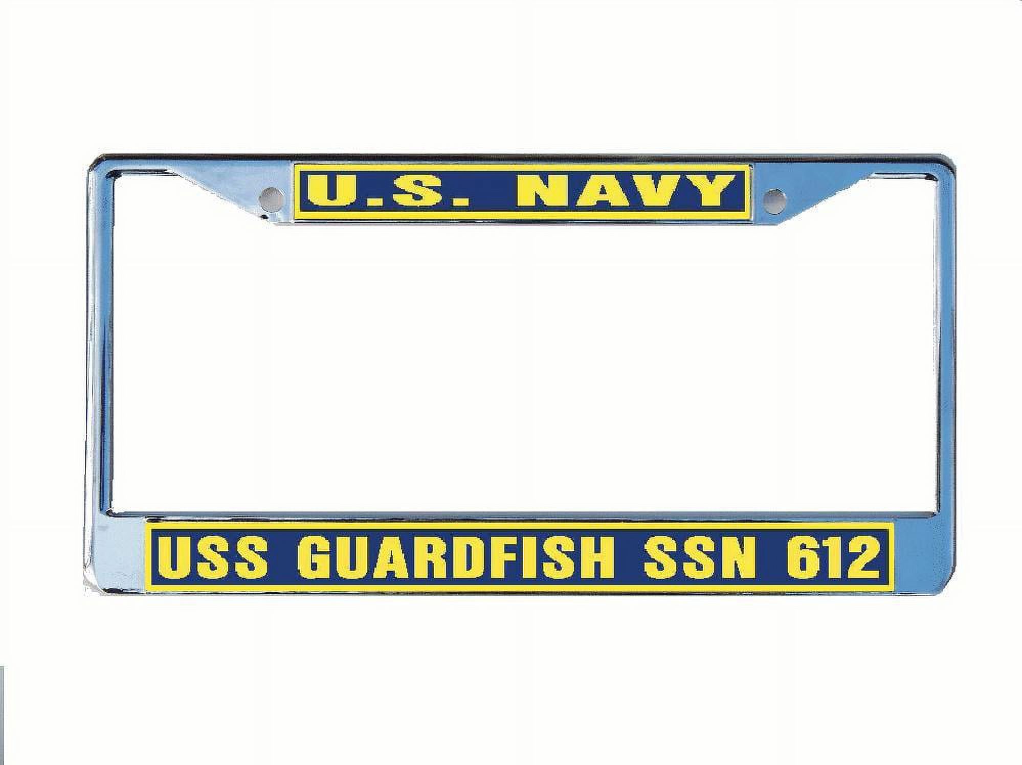 USS GUARDFISH SSN 612 License Plate Frame Chrome Metal Military Navy ...