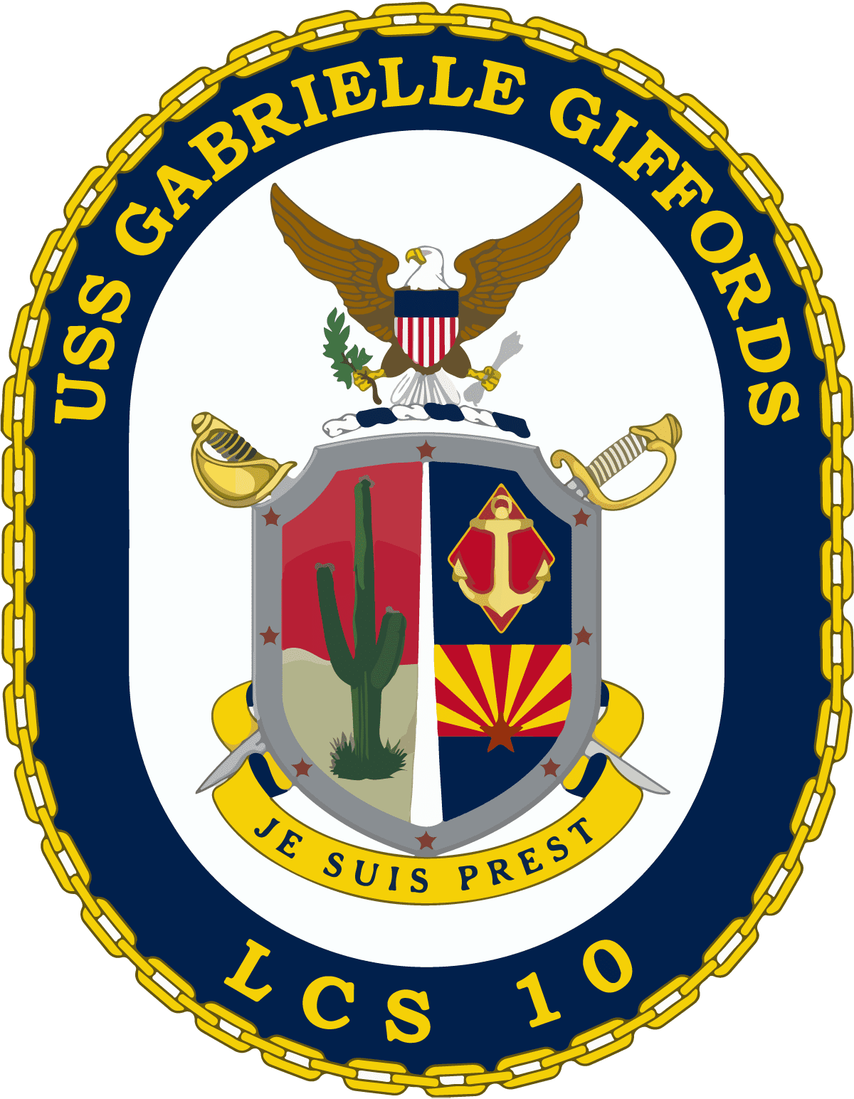 USS Gabrielle Giffords LCS-10 Badge Sticker Decal Independence Class ...