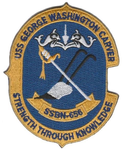 USS George Washington Carver SSBN-656 Patch– Plastic Backing, Sew On, 4 ...