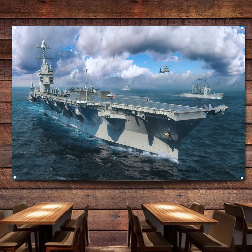 USS Gerald R.Ford Aircraft Carrier (CVN-78) Battleship Wall Art Banners ...