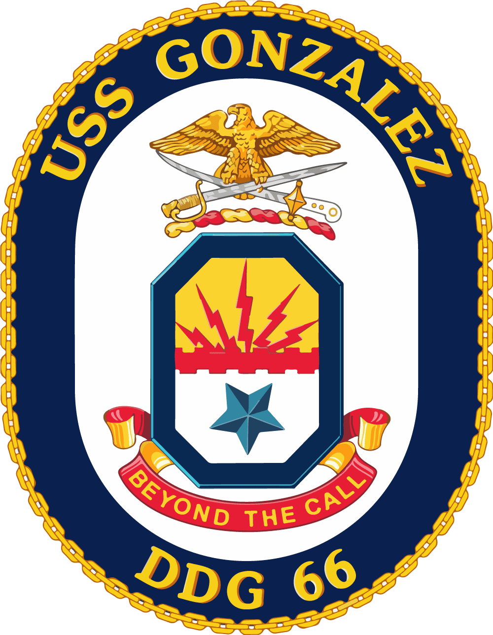 USS Gonzalez DDG-66 Badge Sticker Decal Arleigh Burke Class Destroyer ...