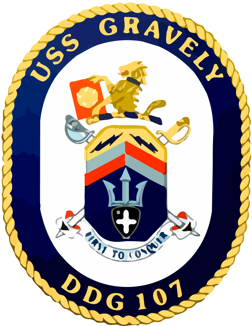 USS Gravely DDG-107 Badge Sticker Decal Arleigh Burke Class Destroyer ...