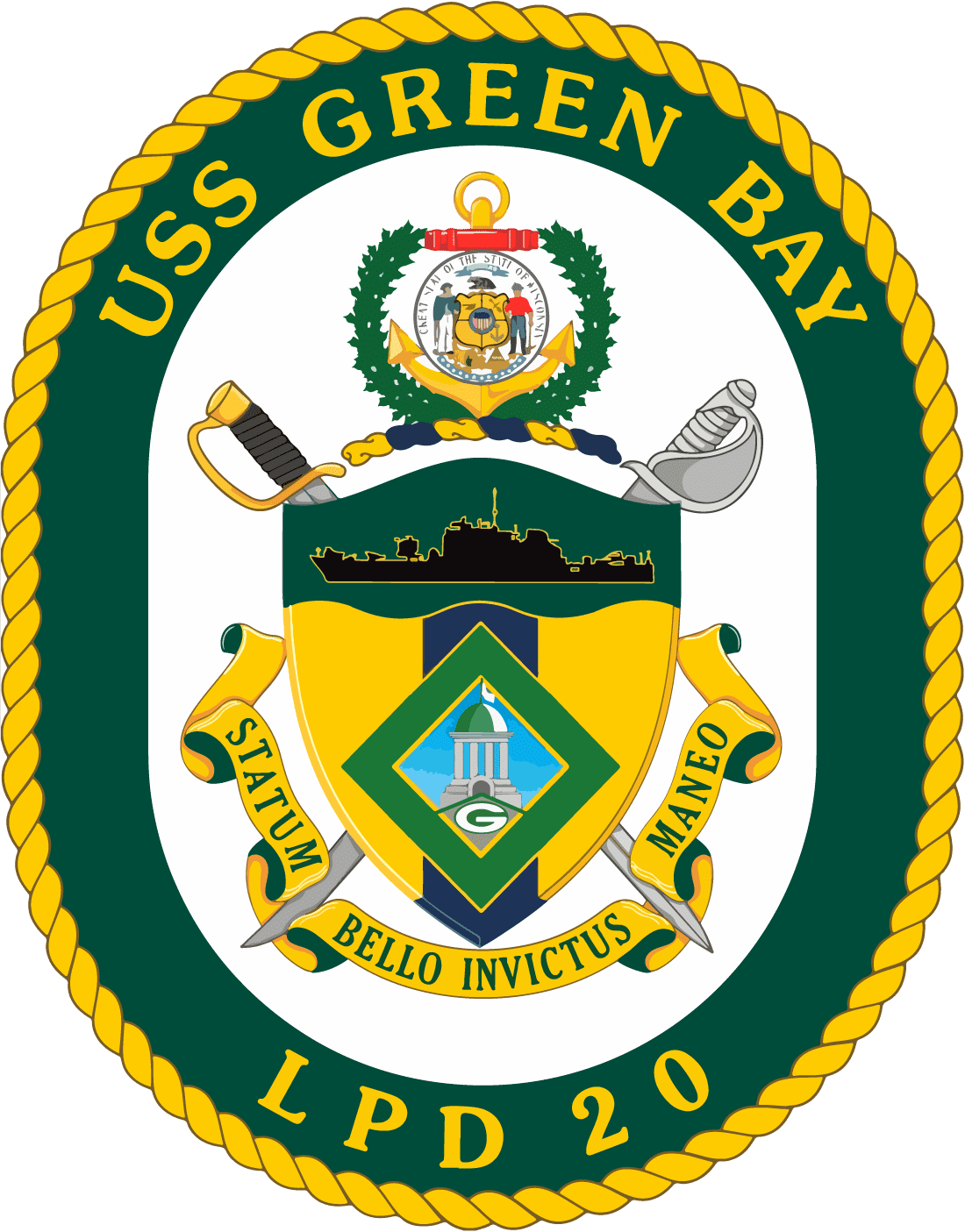 USS Green Bay LPD-20 Badge Sticker Decal San Antonio Class Amphibious ...