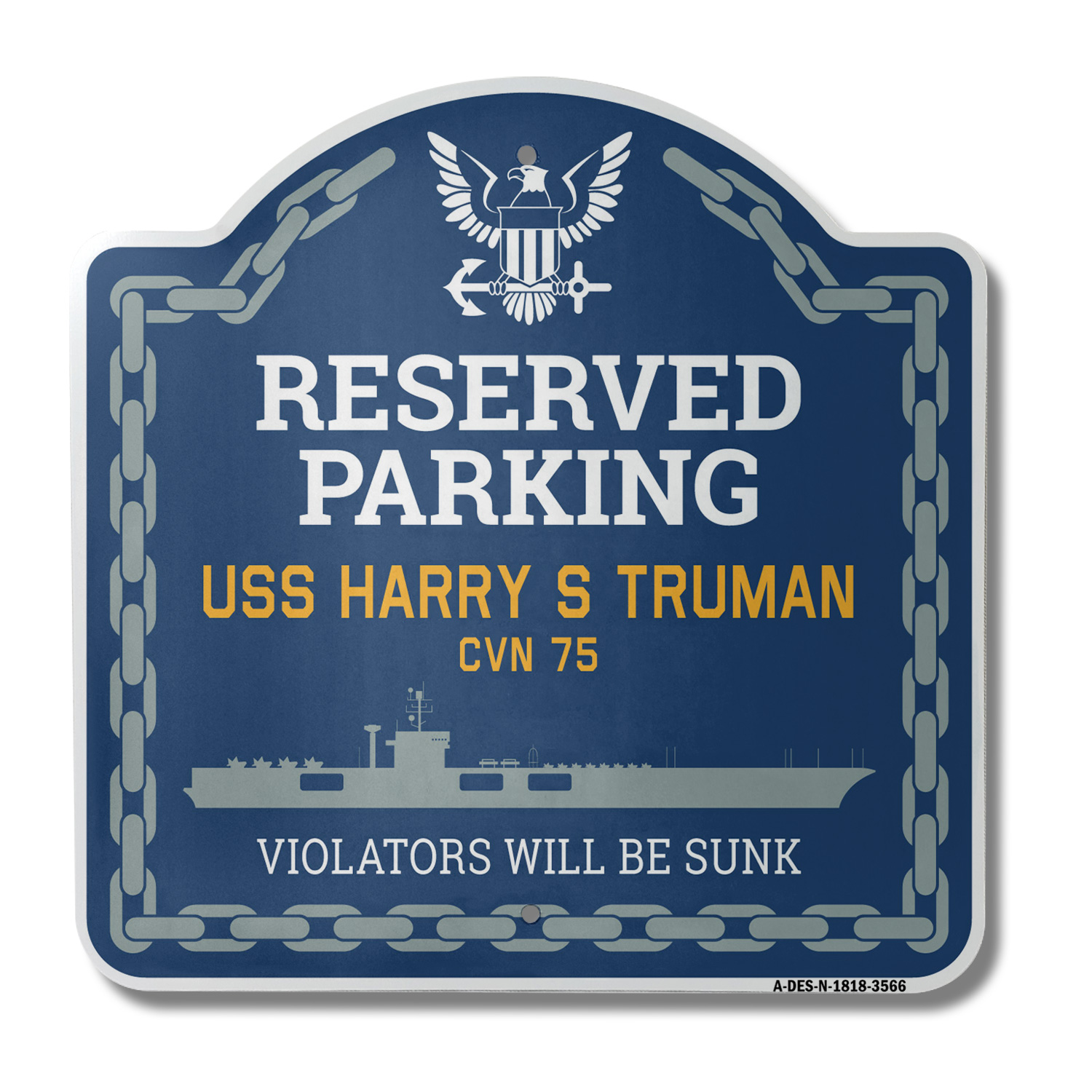 USS HARRY S TRUMAN CVN 75 | 18" X 18" Heavy-Gauge Aluminum ...