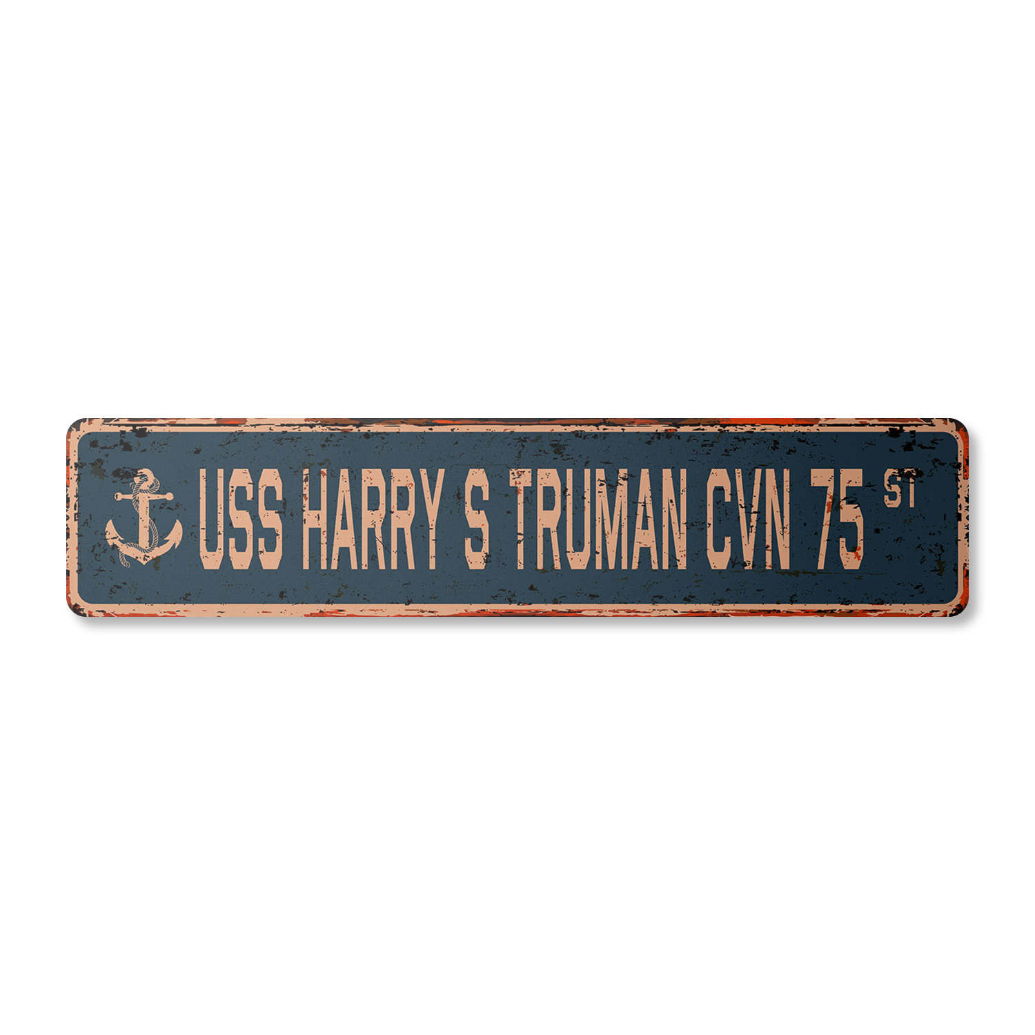 USS HARRY S TRUMAN CVN 75 Vintage Plastic Street Sign us navy ship ...