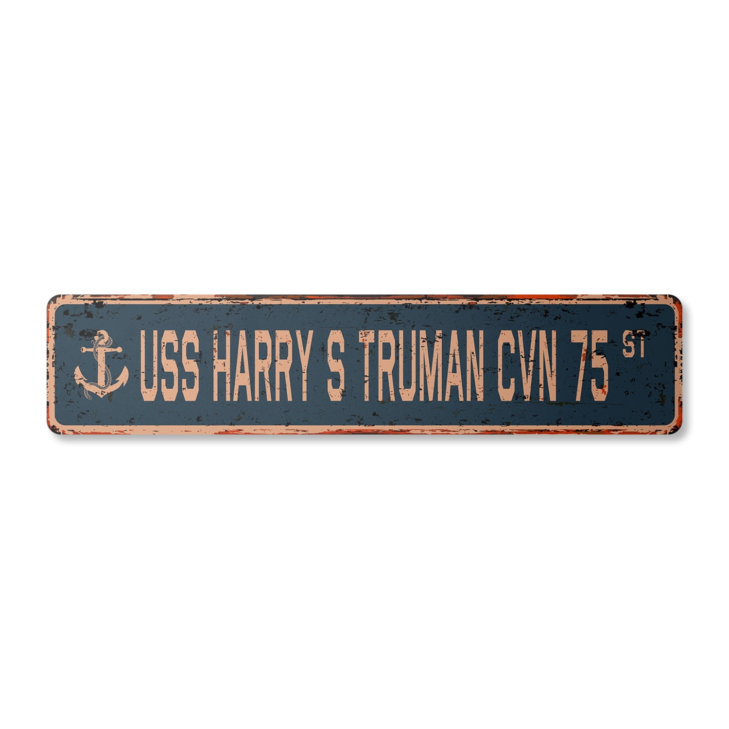 USS HARRY S TRUMAN CVN 75 Vintage Plastic Street Sign us navy ship ...
