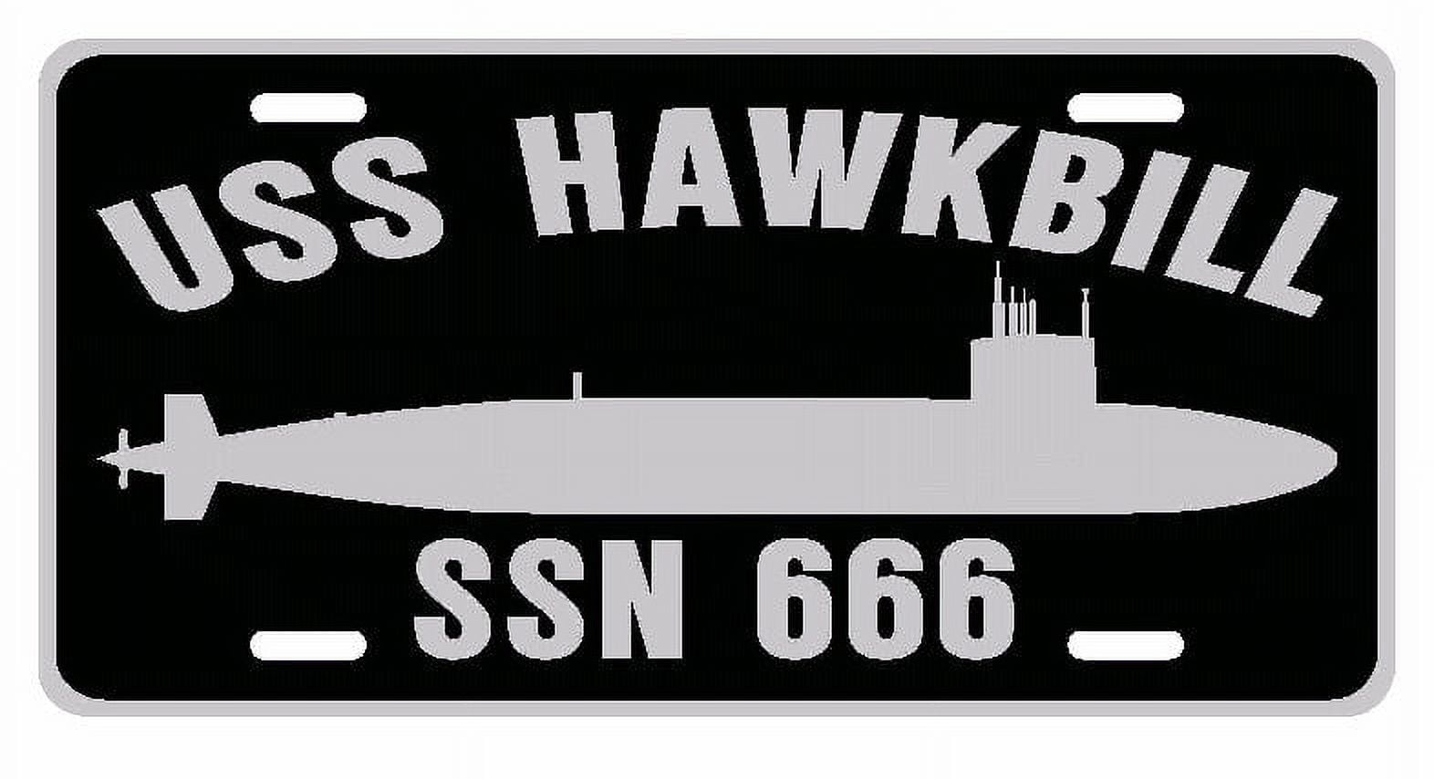 USS HAWKBILL SSN 666 Aluminum License Plate Military Navy USN Car Truck ...