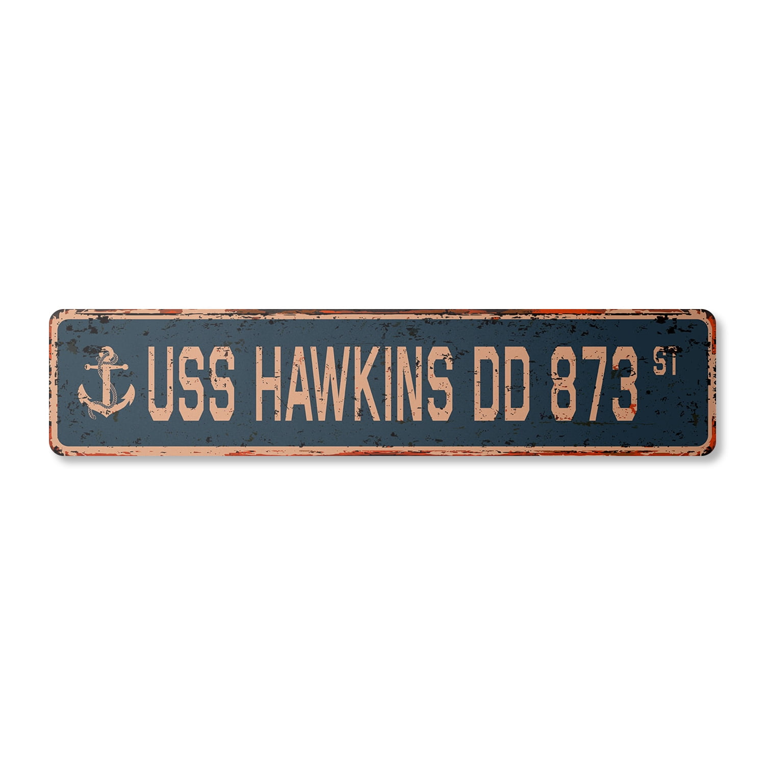USS HAWKINS DD 873 Vintage Plastic Street Sign us navy ship veteran ...
