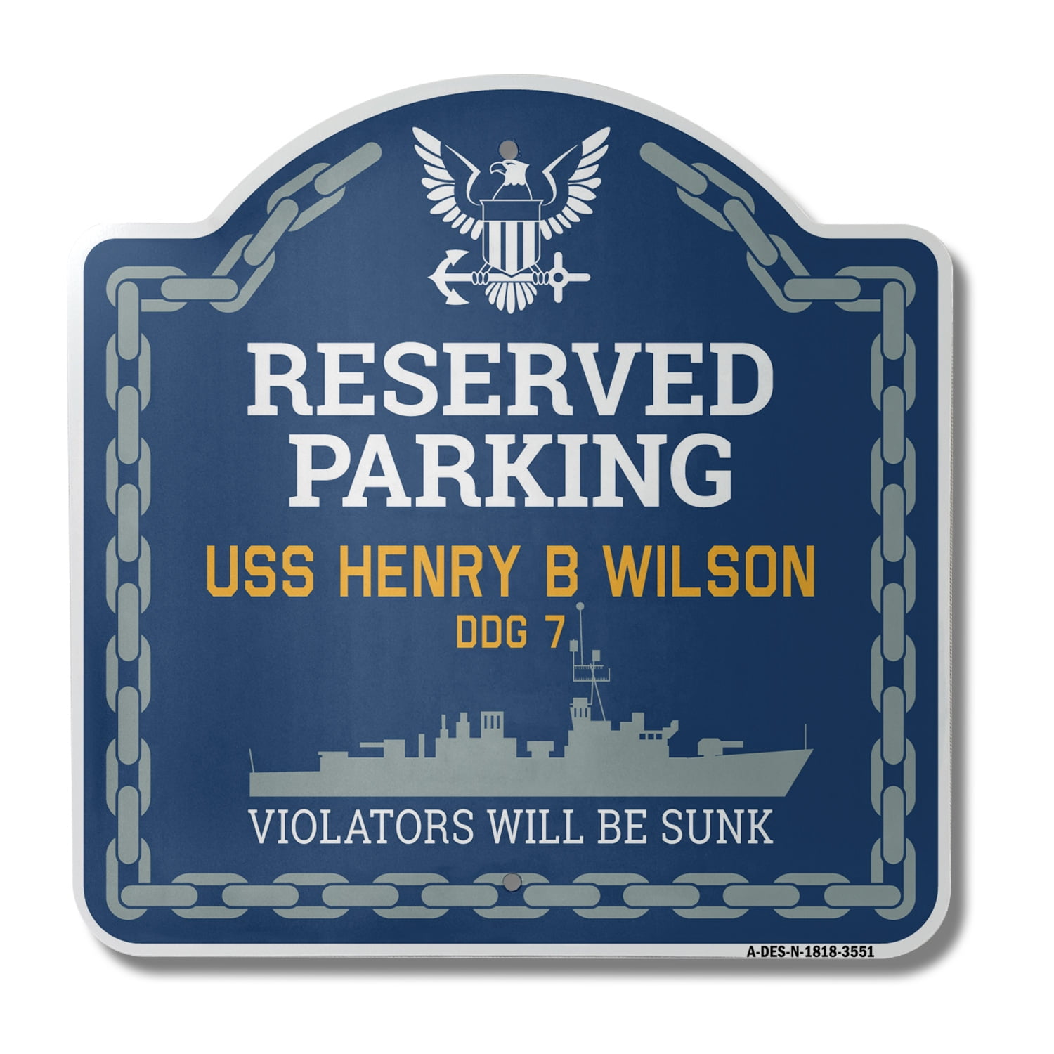 USS HENRY B WILSON DDG 7 | 18" X 18" Heavy-Gauge Aluminum Architectural ...