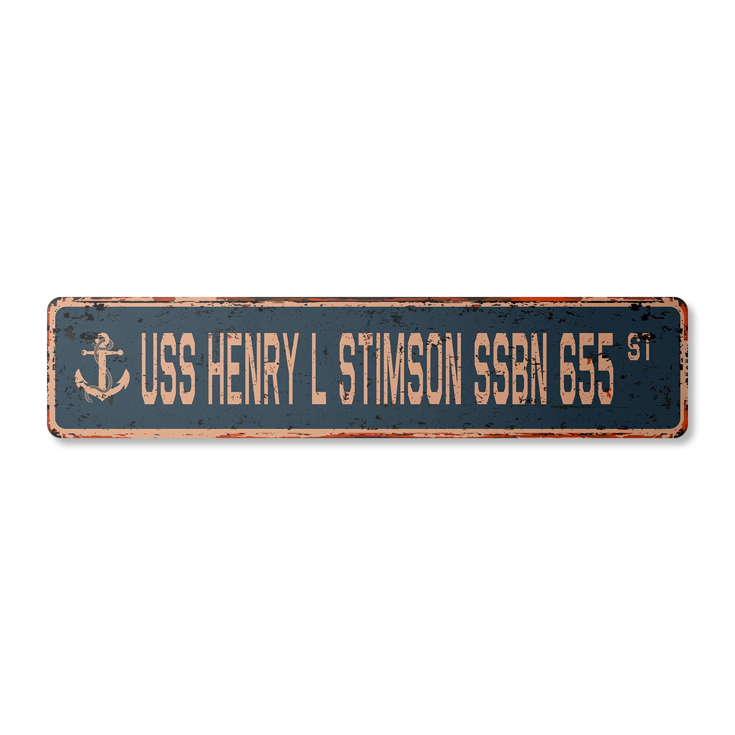 USS HENRY L STIMSON SSBN 655 Vintage Plastic Street Sign us navy ship ...